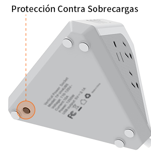 NVEESHOX Regleta Multicontacto, Extension en Torre Triángulo con 9 Enchufes de CA 3 USB y 1 USB ...
