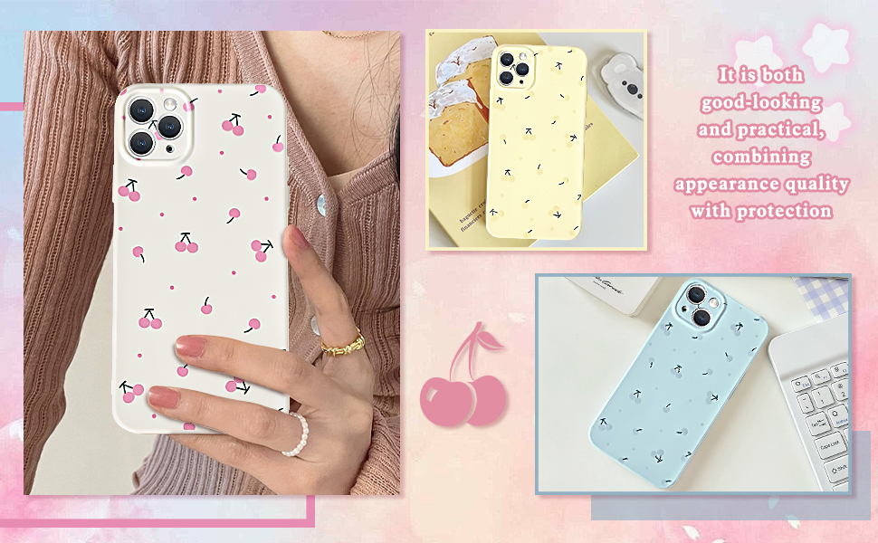 Amazon.com: Lovmooful Compatible for iPhone 16 Pro Max Case Cute Cherry with Aesthetic Design ...