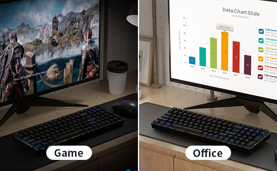 Amazon.com: Newmen GM1000 Hot Swappable Mechanical Keyboard Compact RGB Backlit 2.4G/Bluetooth ...