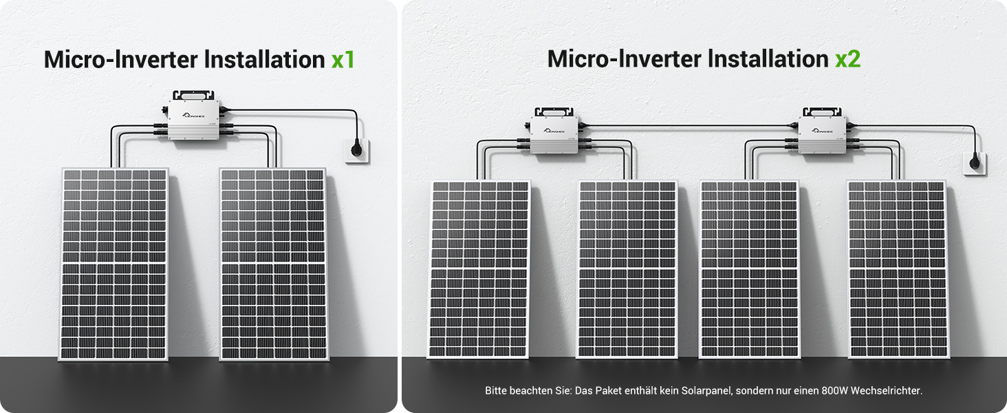 LIONSHEE Micro Wechselrichter 800W, Grid-tie Inverter Wasserdichter mit WiFi, 5M AC-Kabel, IP67 ...