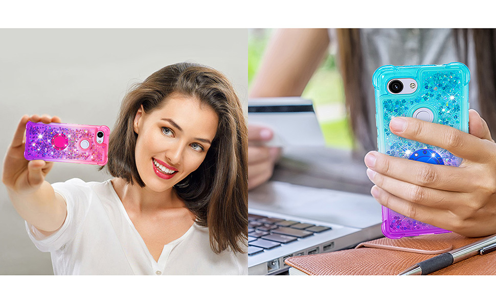 Amazon.com: Monwutong Slim Fit Phone Case for Google Pixel 8 Pro,Bling Shiny Quicksand Effect ...