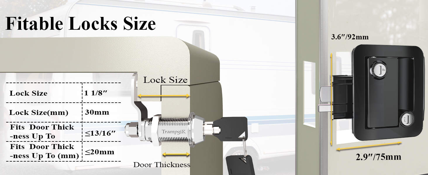 Amazon.com: TrampgiK RV Door Lock,1 Camper Door Lock with Storage Locks Combo, for Trailer ...