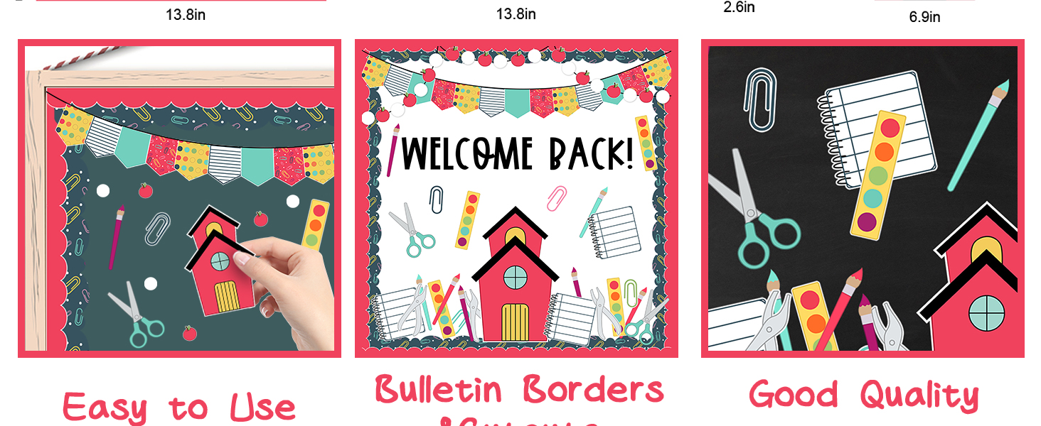Amazon.com: Whaline 97Pcs Back to School Bulletin Board Decoration Kit ...