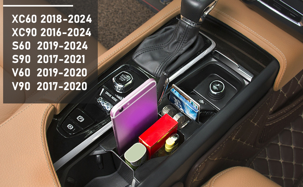 Amazon.com: Sucxyor Compatible with Volvo XC60 XC90 S60 S90 Center Console Organizer Tray,Center ...