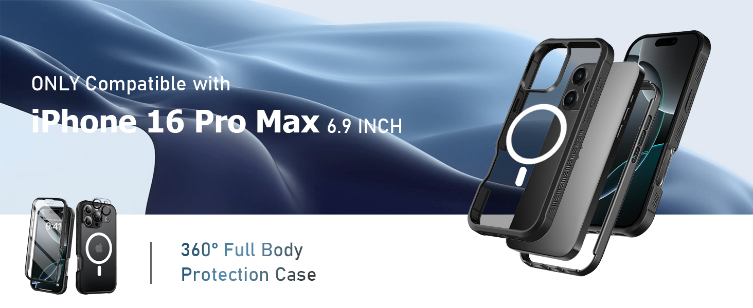 Amazon.com: BANLEA for iPhone 16 Pro Max Case, [Compatible with MagSafe] Built-in Screen ...