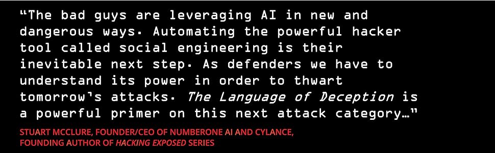 The Language of Deception: Weaponizing Next Generation AI eBook : Hutchens, Justin, McClure ...