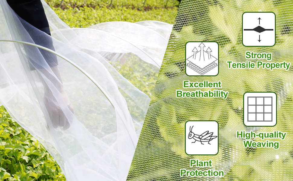 Amazon.com : Wohohoho Garden Insect Mesh Netting 10ft x 32ft (3m x 10m), 1mm Ultra Fine Plant ...