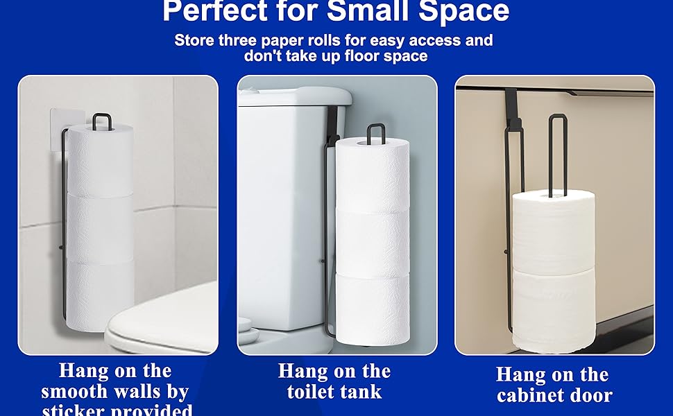 Sobre el tanque de almacenamiento de papel higiénico para papel higiénico de 3 rollos, soporte ...