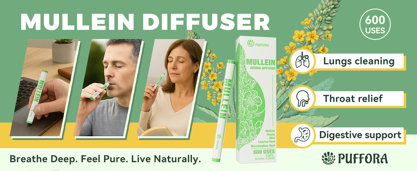 Amazon.com: Mullein Herbal Diffuser with Marshmallow Root, Licorice Root, Thyme & Mint, Anxiety ...