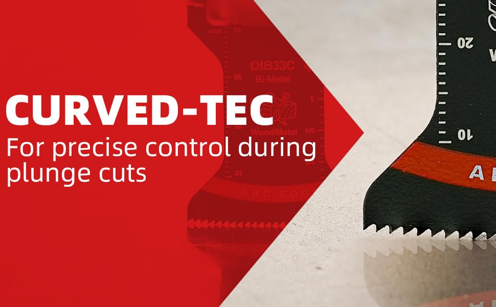 EZARC Bi-Metal Oscillating Saw Blades - 5 PCS Arc Edge Multitool Blades Precise Cut for Wood ...