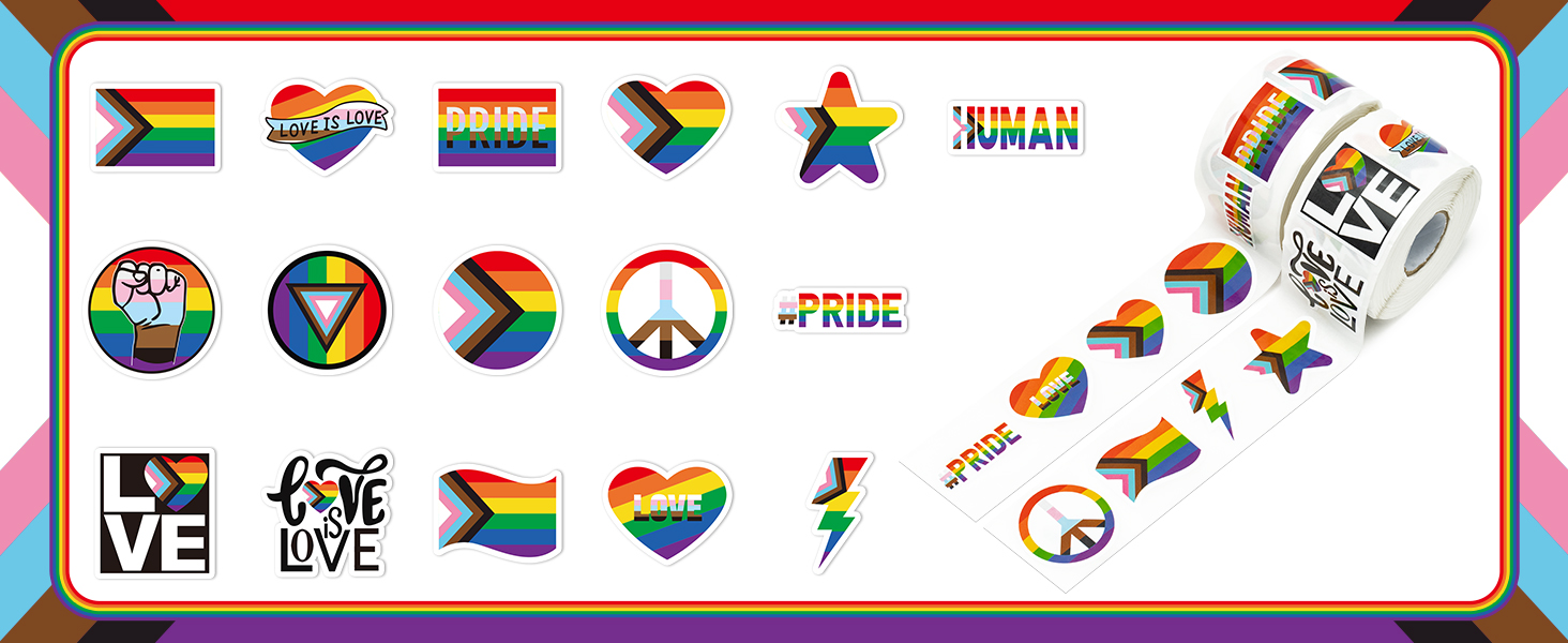 Amazon.com: BeYumi LGBTQ Rainbow Flag Stickers - 1000Pcs LGBTQ Rainbow Flag Stickers in 2 Rolls ...