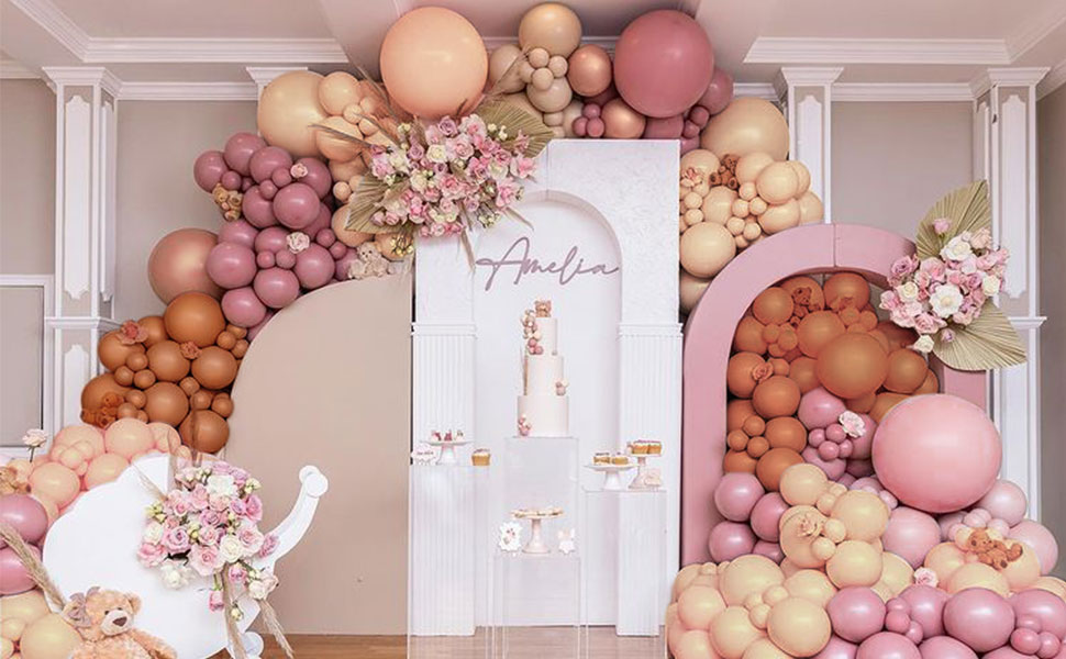 Amazon.com: Janinus Boho Balloon Arch Dusty Rose Balloon Garland Kit 130Pcs Dusty Pink Blush ...