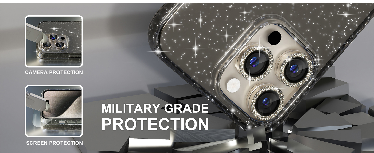 Amazon.com: Choiche Compatible for iPhone 15 Pro Max Case, Women Cute Clear Glitter Bling ...