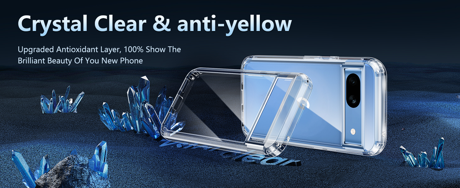 Amazon.com: FNTCASE for Google-Pixel 8a Case Clear: Support Wireless Charging Military Grade ...