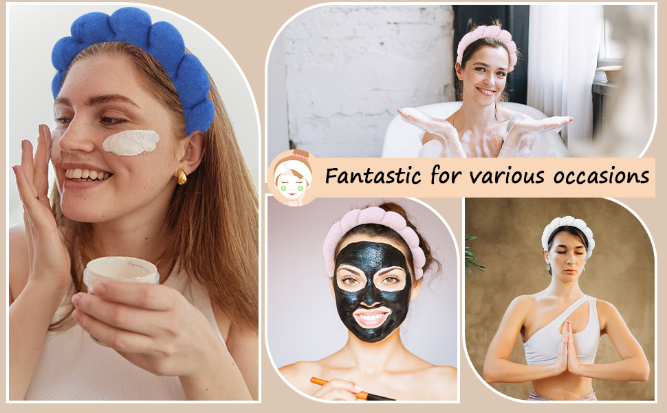 Aco Uint 3 Pack Spa Headbands For Washing Face Skincare Headbands Makeup Headband