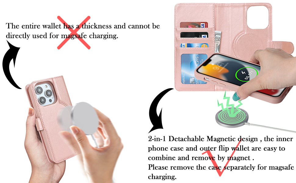 Amazon.com: Havaya for iPhone 14 Pro Wallet Case Magsafe Compatible iPhone 14 pro case with Card ...