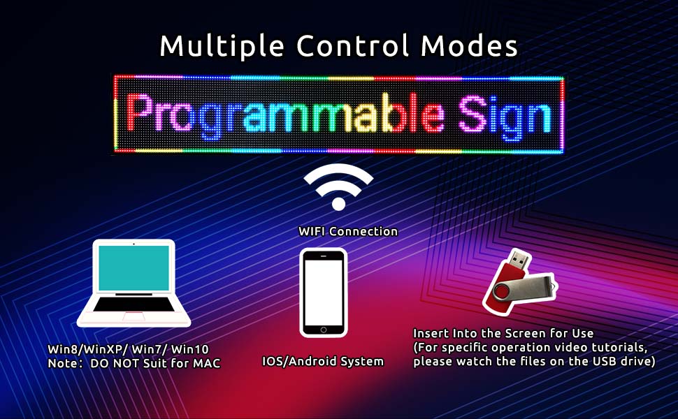 Amazon.com : P10 Scrolling LED Sign WiFi Programmable LED Display, Outdoor IP65 Waterproof ...