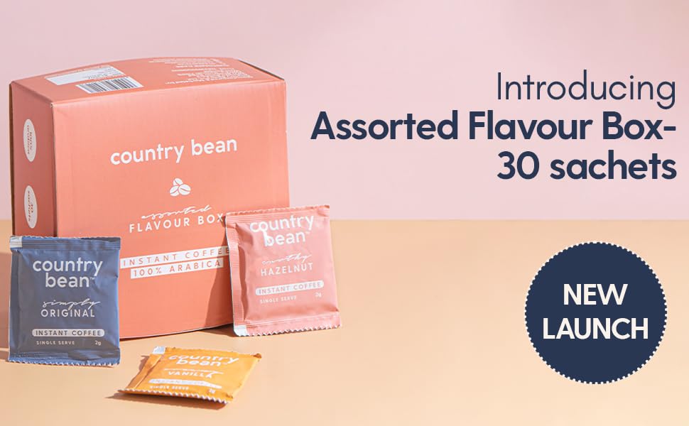 Country Bean Assorted Granule Flavour Box (2G X 30 Sachets)|Arabica Coffee, Freeze-Dried, 6 ...