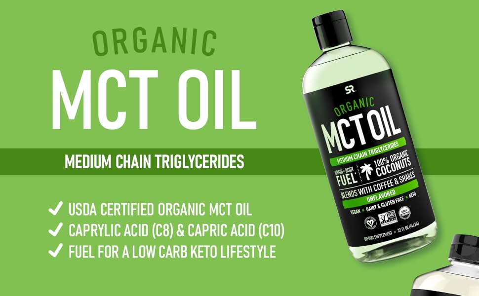 Amazon.com: Sports Research Keto MCT Oil from Organic Coconuts - Fatty Acid Fuel for Body ...