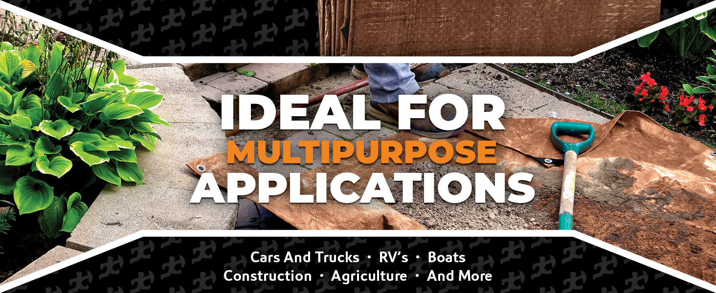 Multipurpose Protective Cover Brown Poly Tarp 5' x 7' - Durable, Water ...