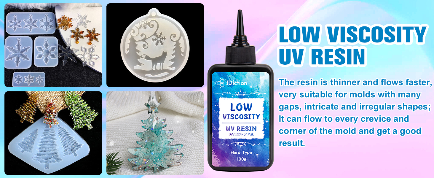 Amazon.com: JDiction UV Resin Trio Bundle - 300g Total - Regular, High Viscosity/Thick and Low ...