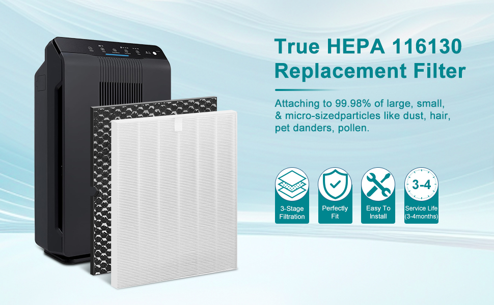 Amazon.com: 116130 True HEPA Replacement Filter, 5500-2 Air Puri-fier Replacement Filter ...