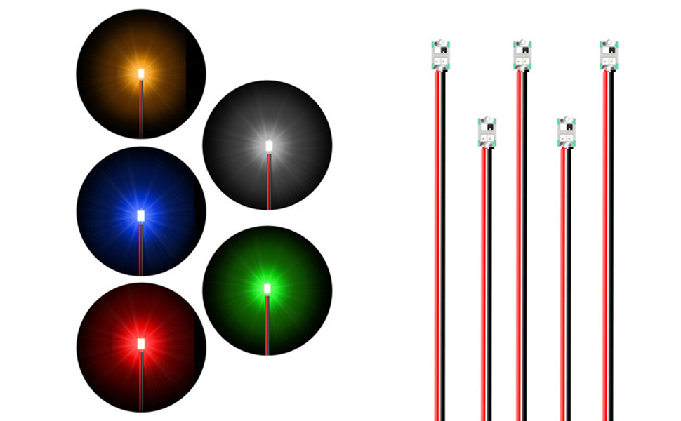 Amazon.com: Pre-Wired SMD-60pcs0402 Micro LED Lights Kit, in 6 Colors (White, Warm White, Red ...