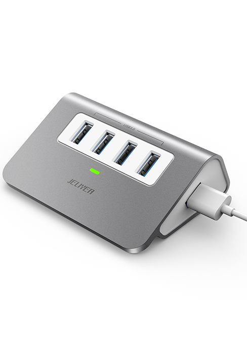 USB 3.0 Hub, 4 Ports USB Hub Multiport Adapter with 4×5Gbps Data Ports, Aluminum Multi USB Port ...