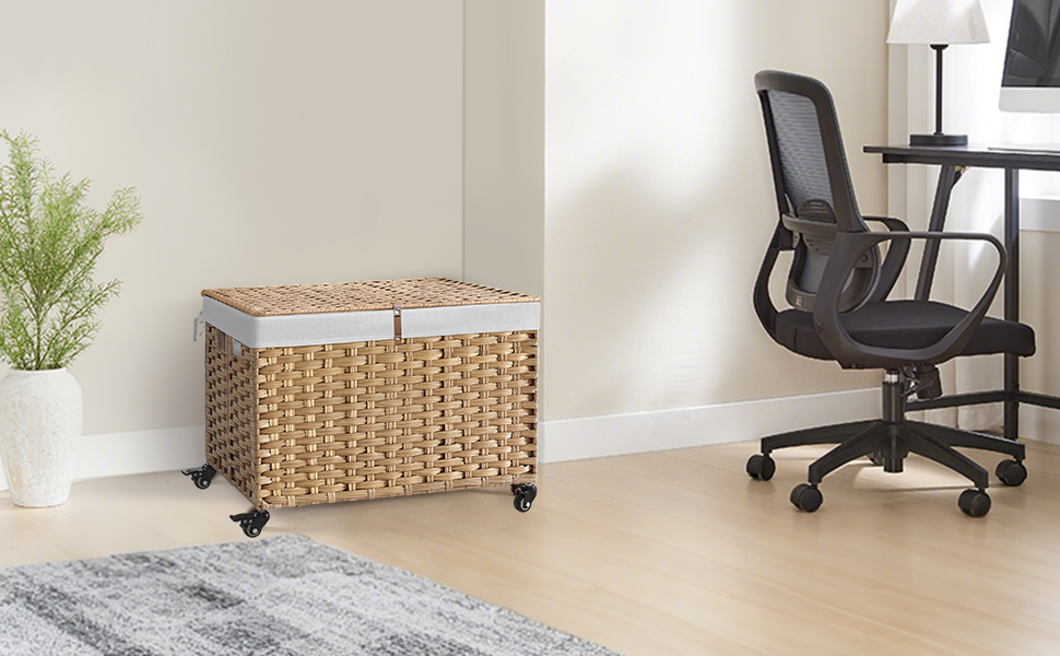 Amazon.com: Rolling Storage Basket with Lid, 47.6 Gallon (180L) Storage ...