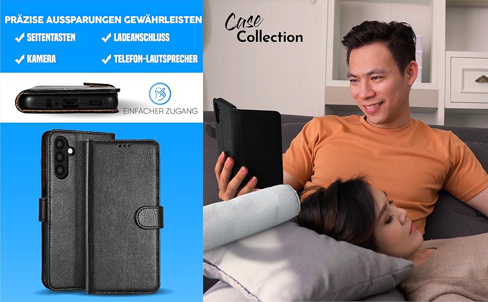 Case Collection für Xiaomi Redmi 12C Hülle - Premium Qualität Leder ...