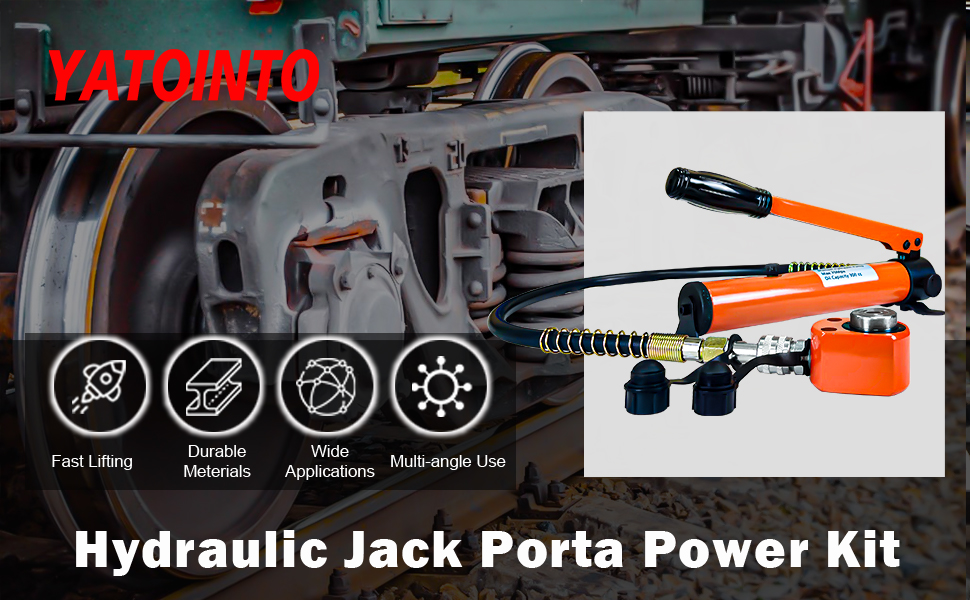 Amazon.com: YATOINTO Porta Power Kit, 10 Ton Low Profile Hydraulic Jack with Manual Hydraulic ...