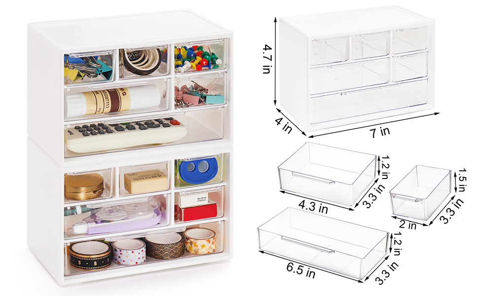Amazon.com: Okllen 3 Pcs Plastic Desktop Drawer Storage, Small Drawer ...