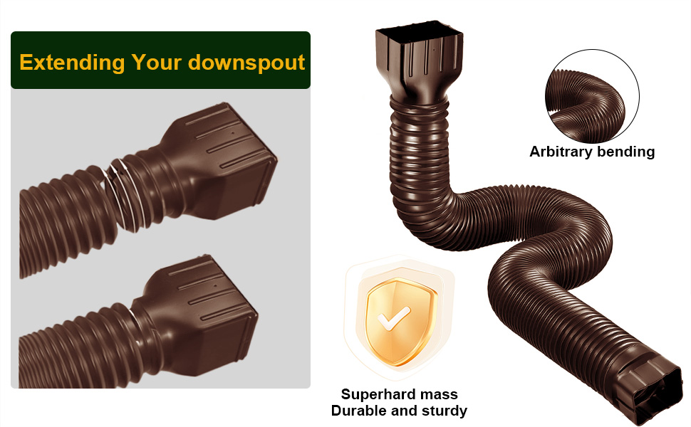 Amazon.com : wlhqznxf 2 Packs Brown Gutter Downspout Extensions Rain ...