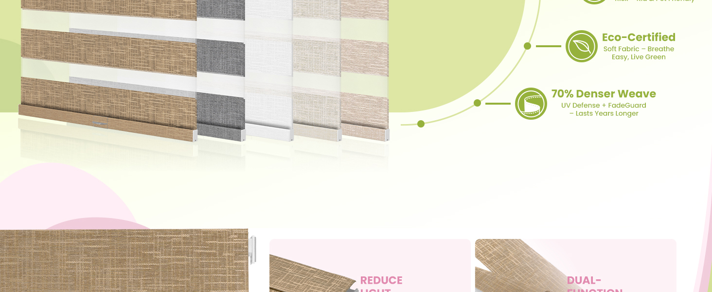 Amazon.com: MoDanCeQ No Drill No Tools Zebra Blinds for Windows,Linen Fabric Cordless Zebra ...