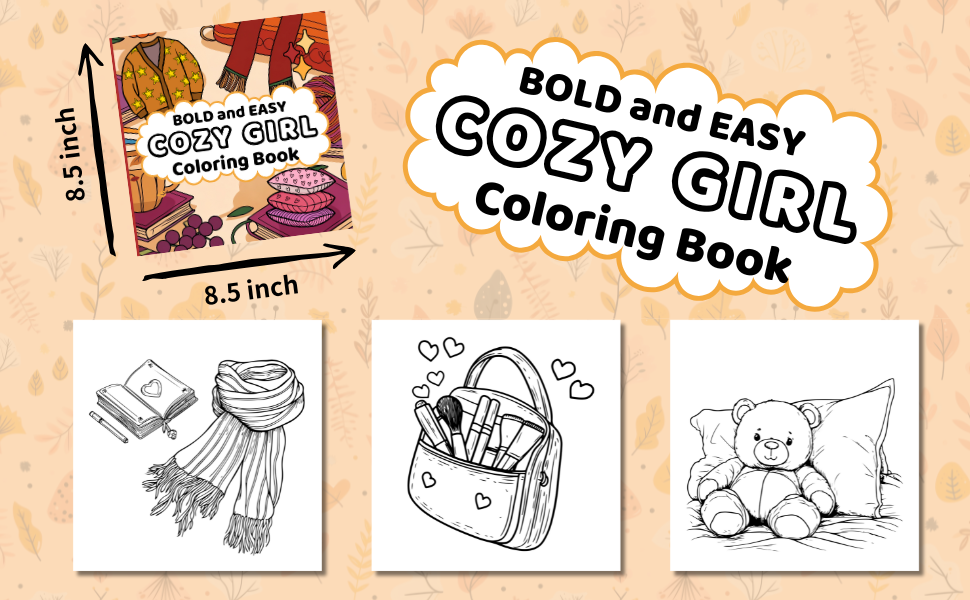 Amazon.com: Cozy Girl Bold and Easy Coloring Book: Cozy & Simple ...