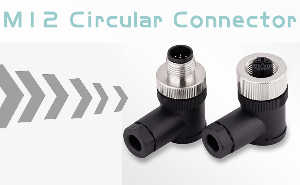 Amazon.com: 2 Pcs M12 Connector 4 Pin Wiring A Code Shiled Right Angle ...