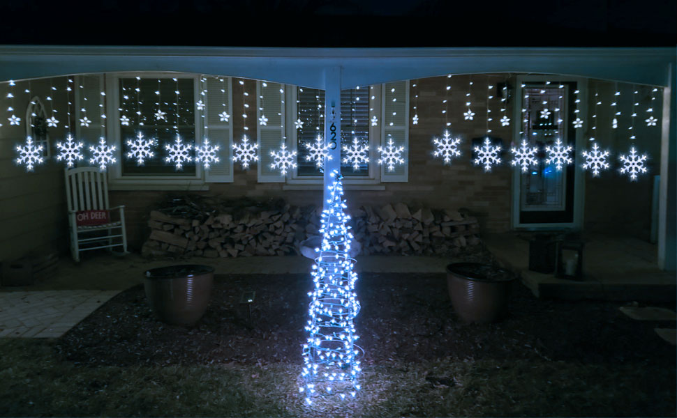 Amazon.com: Christmas Window Lights, 126 Led Snowflake Lights ...