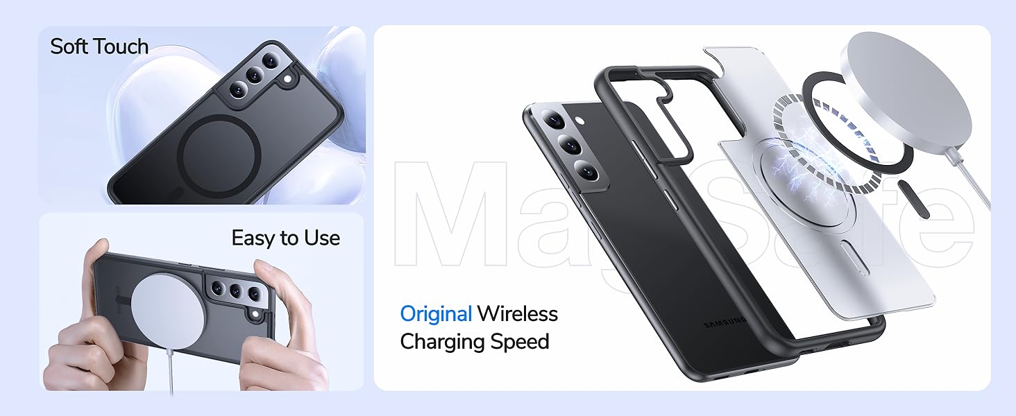 Amazon.com: FNDMIL [NO.1 Magnetic for Samsung Galaxy S22 Case with MagSafe [Translucent Matte ...