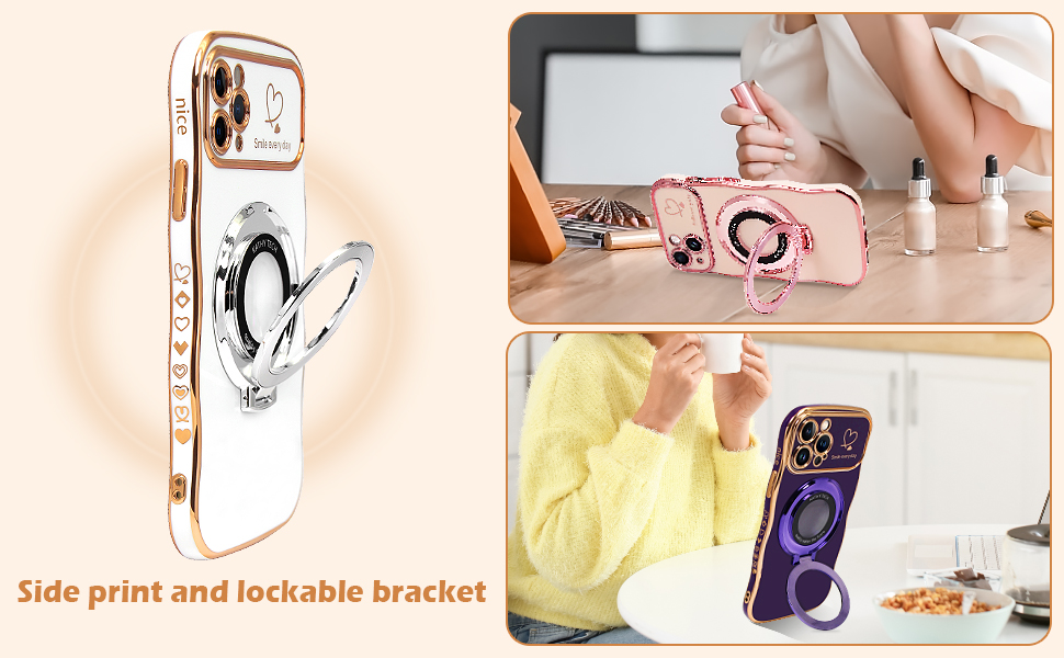 Amazon.com: NITITOP Compatible with iPhone 13 Pro Max Case Magnetic Ring Stand [Compatible with ...