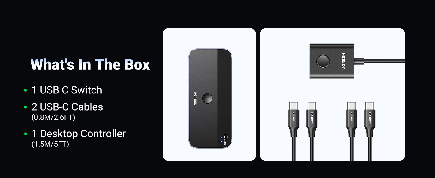 UGREEN 10Gbps USB 3.2 Switch, 2PC Share USB C and 3 USB A Devices, 2 in ...