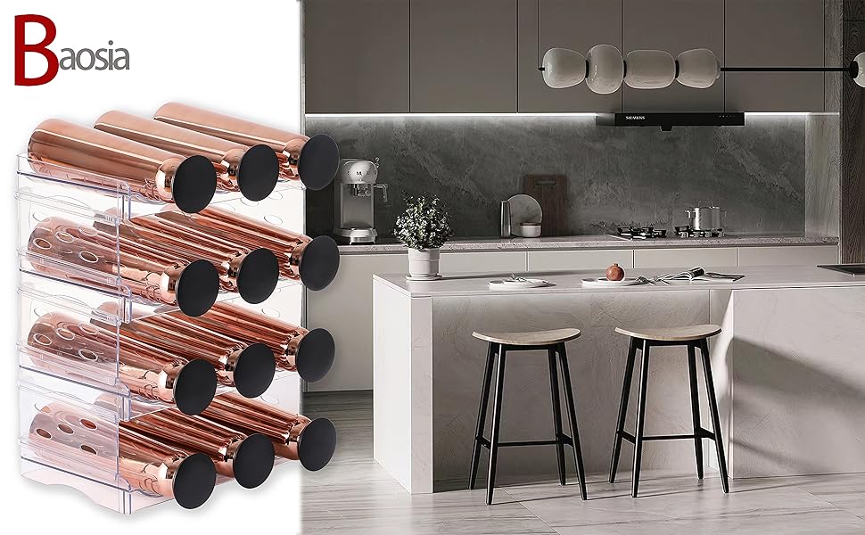 Amazon.com: Baosia Stackable Wine Rack,Wine Bottle Holder for Inside Cabinet,for Pantry ...