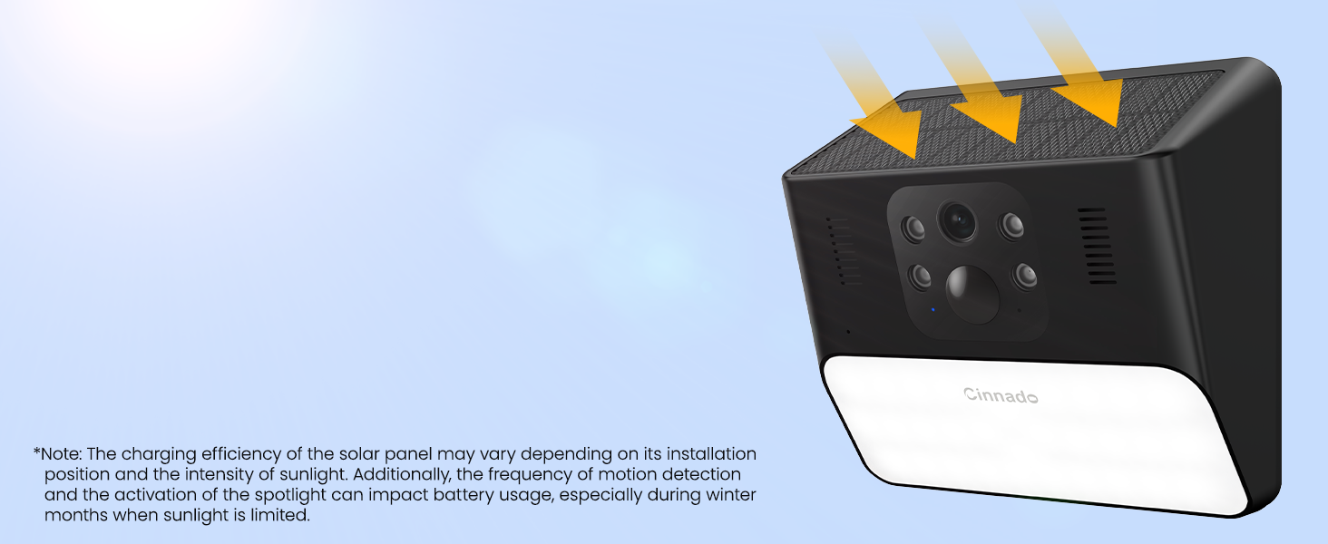 Amazon.com : Cinnado Outdoor Camera Wireless-2.4G 2K Solar Wall Light Cameras for Home Security ...