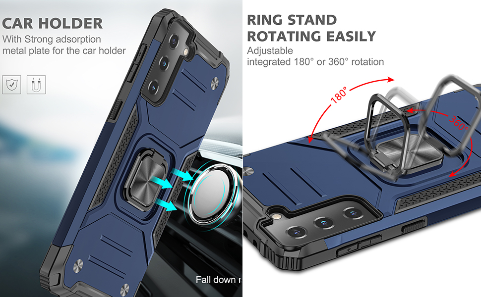 Amazon.com: Dionsibei Galaxy S21 Plus Case Military Grade Built-in Kickstand Case with Stand ...