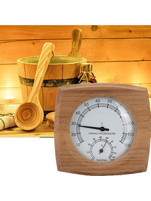 Amazon.com: Lwuey Indoor Thermometer Hygrometer, Sauna Wood Thermometers 2 in 1 Wooden Sauna ...