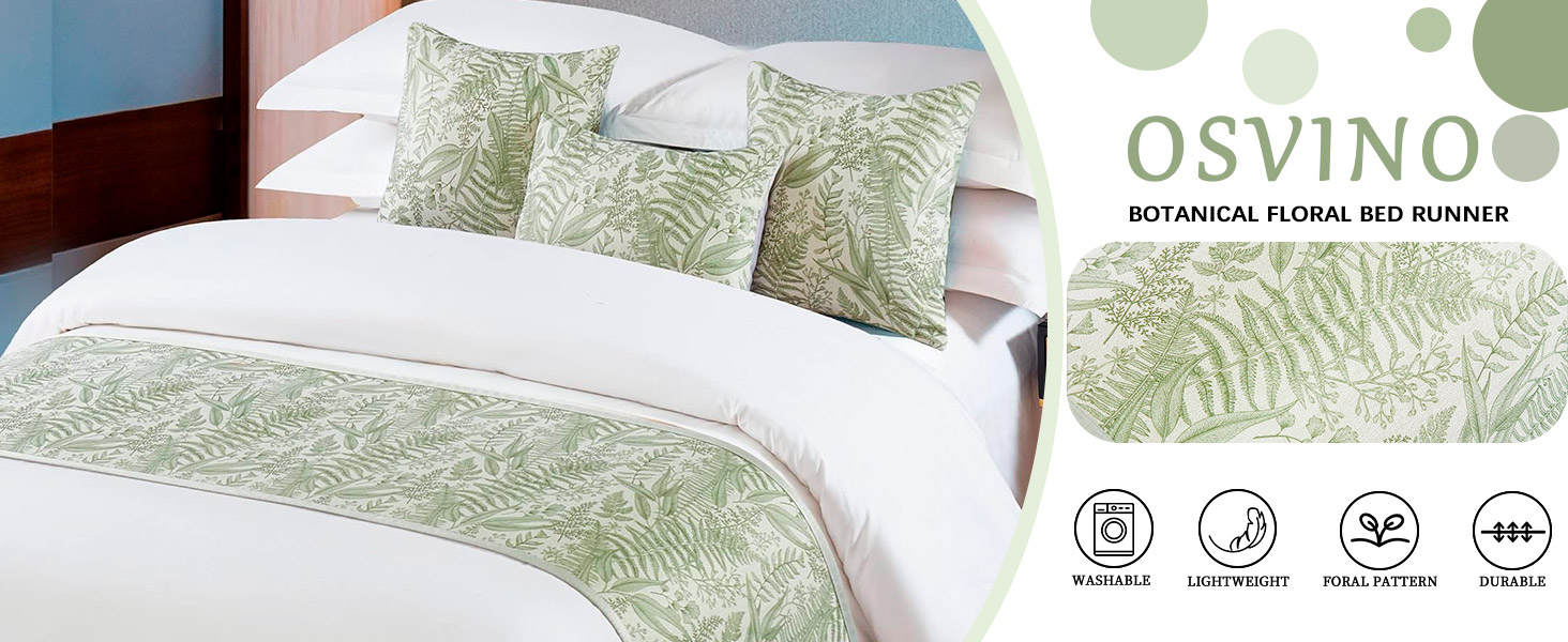 Amazon.com: OSVINO Floral Bed Scarf 100% Microfiber Elegant Fade Resistant Bed Runner Bedspread ...