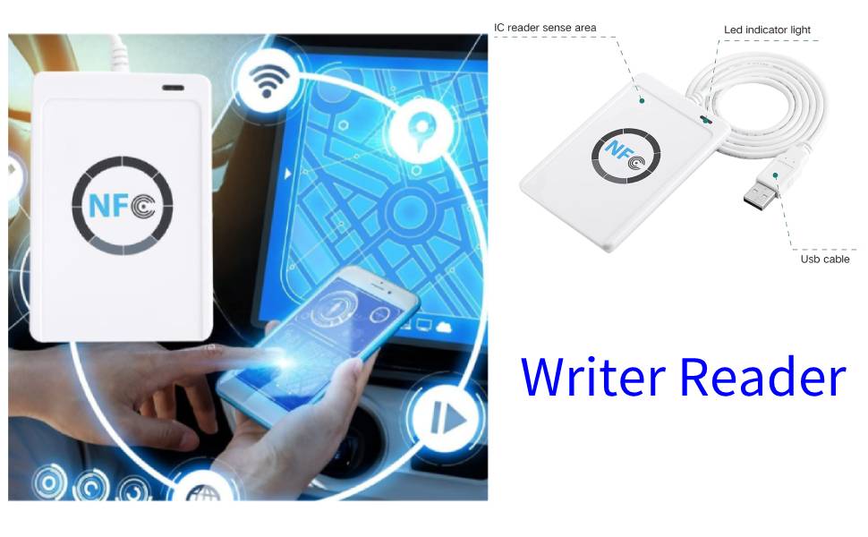 USB NFC RFID Reader, contactloze NFC RFID Reader Writer NFC Lezer RFID ...