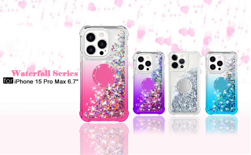 Amazon.com: WORLDMOM for iPhone 15 Pro Max Case,Bling Moving Liquid Floating Sparkle Colorful ...