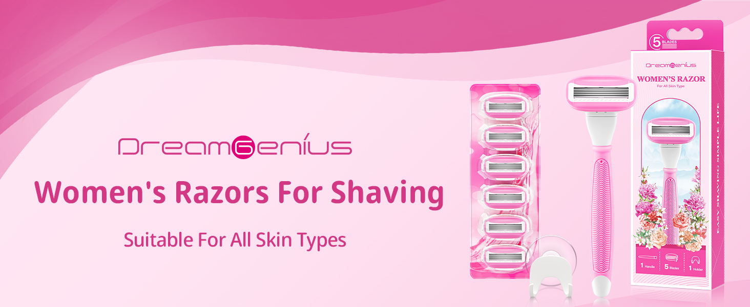 Amazon.com: DreamGenius Razors for Women Include 1 Non-Slip Handles and 7 Blade Refills with a ...