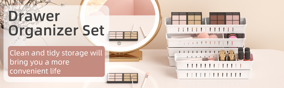 Amazon.com: Pluspace 6 PCS Drawer Organizer Set, Bathroom Vanity Drawer ...