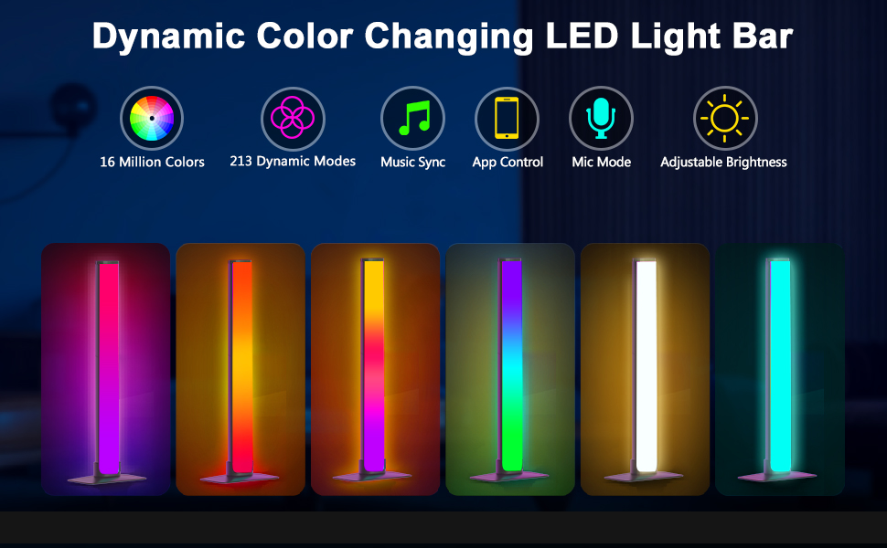 Amazon.com: RGB Light Bars, Smart TV Backlight 12inch LED Light Bar for Home, Led Lights with 16 ...